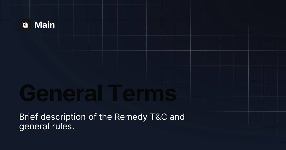 General Terms | Main